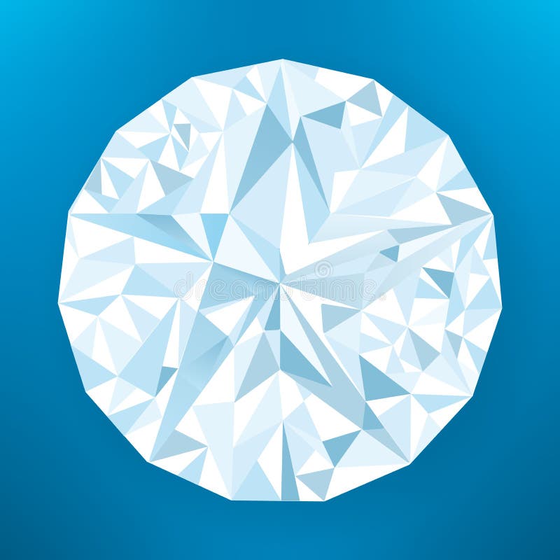 Frontal View of Regular Diamond with Reflections Stock Illustration ...