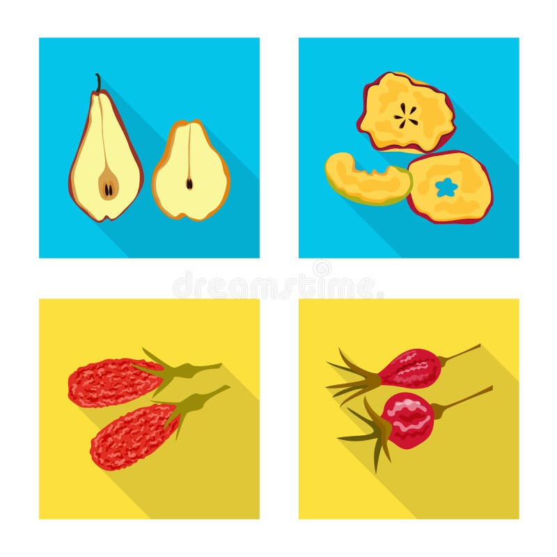 Vector Design of Fruit and Dried Logo. Collection of Fruit and Food ...