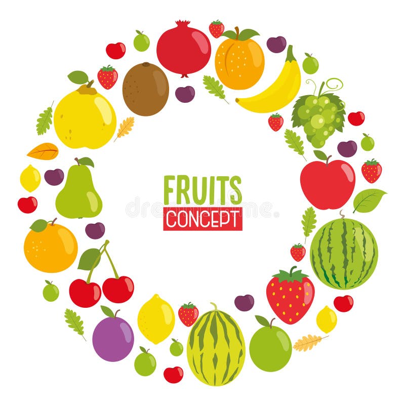 Vector Illustration of Fruits Concept Design Stock Vector ...