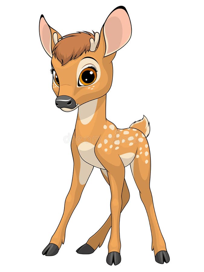 Vector Illustration, Funny Cute Baby Deer, Cute Smiling Stock Vector ...
