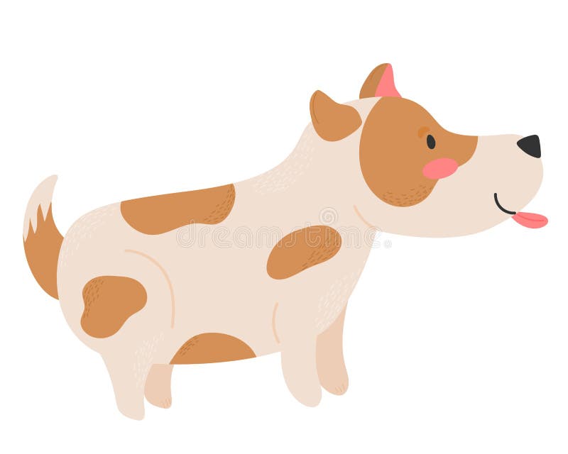 Vector Illustration with Funny Dog. Flat Cartoon Vector Illustration ...