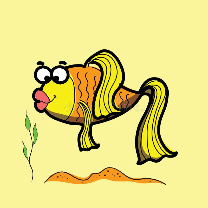Vector Illustration of Funny Fish Stock Vector - Illustration of ...