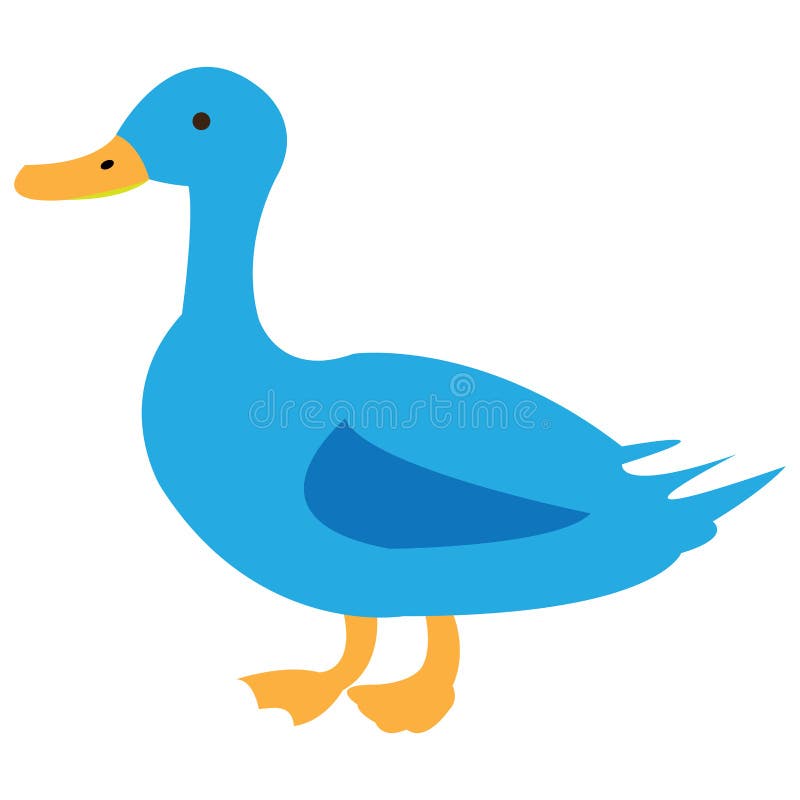 Blue Goose or Duck Swimming for Logo Design Illustration Stock ...