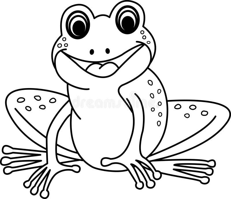 Cute Cartoon Frog for Coloring Page. Stock Vector - Illustration of ... Cute Cartoon Frog for Coloring Page. Stock Vector - Illustration of ...