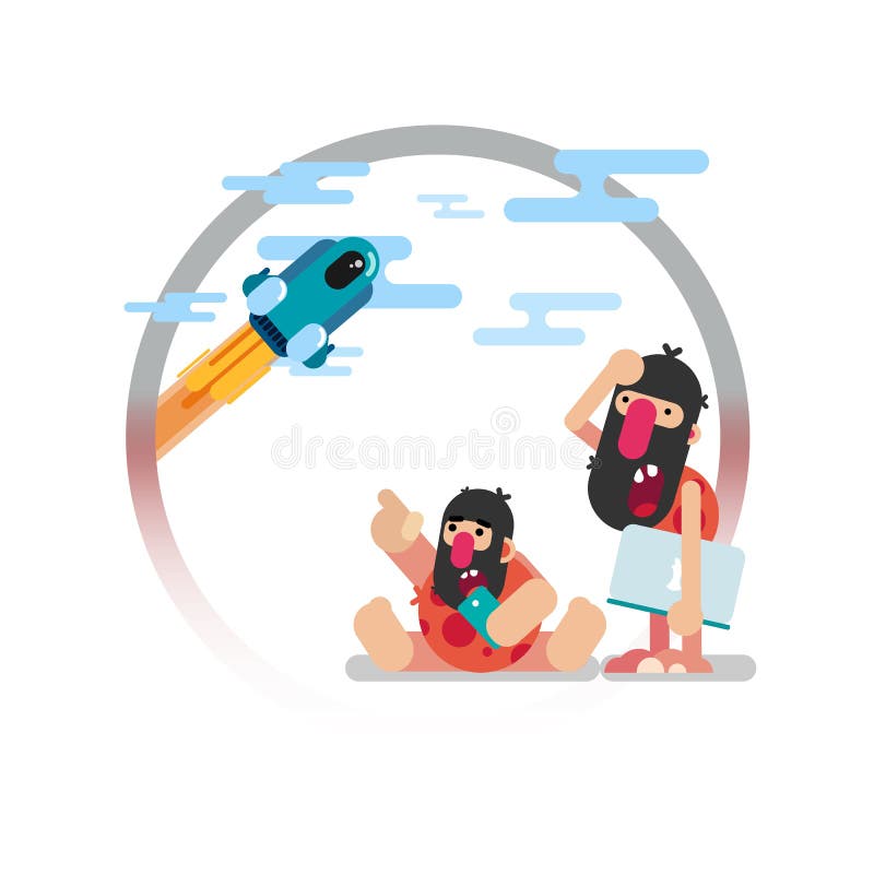 Vector Illustration. Funny Primitive People. Stock Vector ...