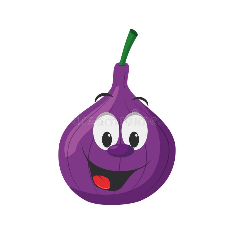 Vector Illustration of a Funny and Smiling Fig Character Stock Vector ...