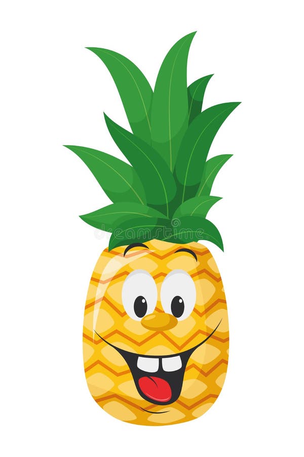 Vector Illustration of a Funny and Smiling Pineapple Character Stock ...