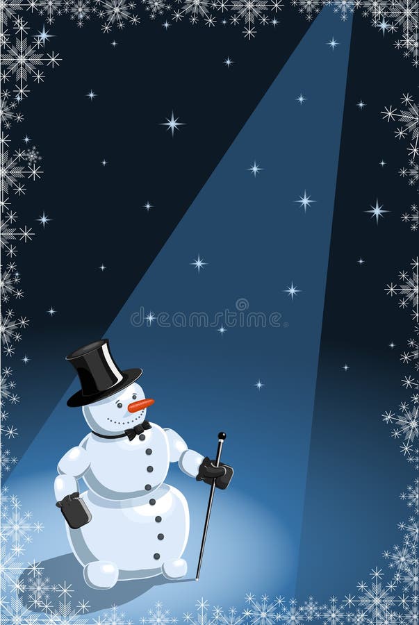Vector Illustration of a Funny Snowman Stock Vector - Illustration of ...