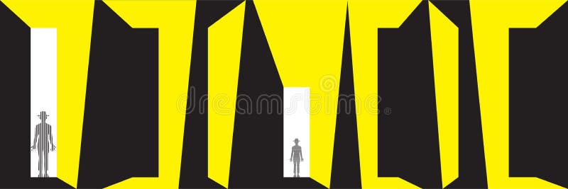Vector Illustration of Futuristic Man in Three Dimensional Space Stock ...