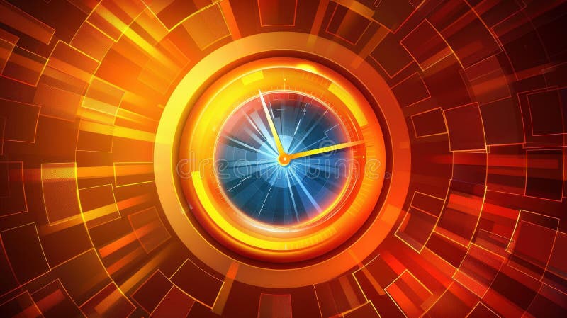 Vector Illustration of a Futuristic Time Machine and Clock Concept ...