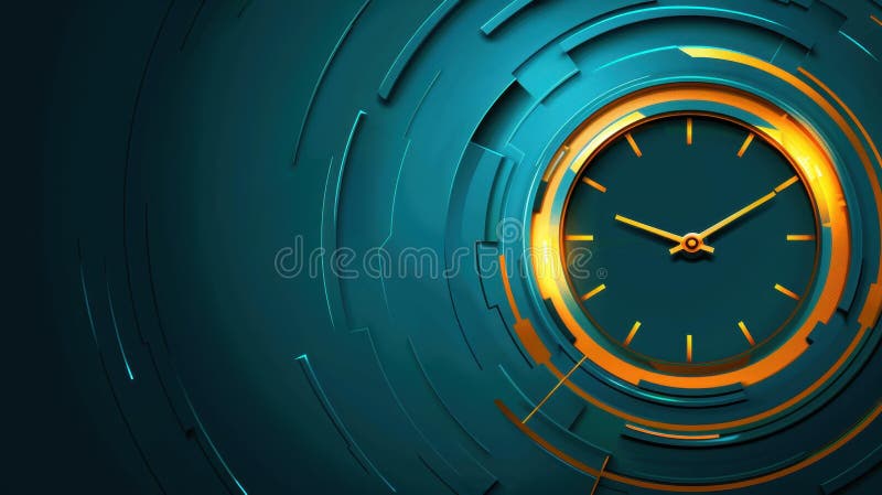 Vector Illustration of a Futuristic Time Machine and Clock Concept ...