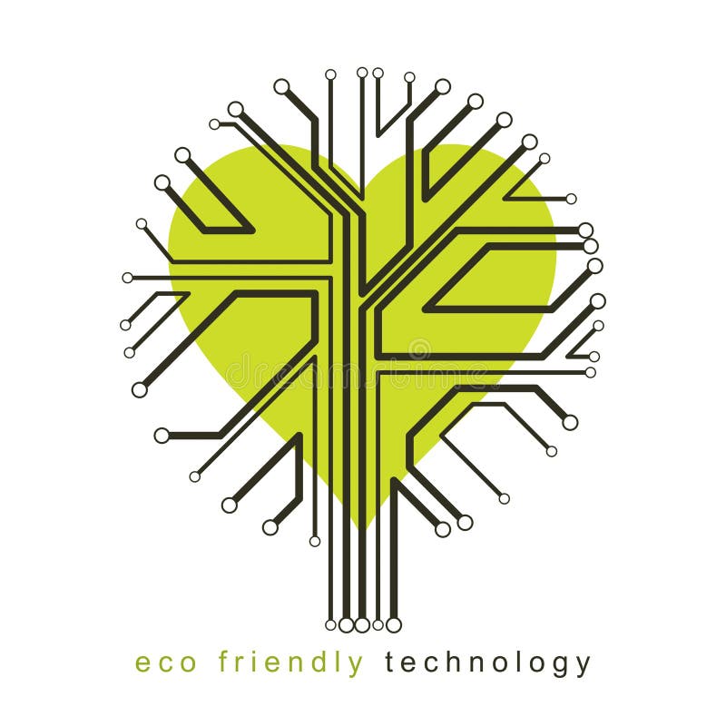 Vector Illustration of Futuristic Tree in Shape ,technology and Science ...