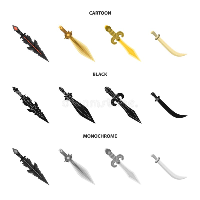 Vector Illustration of Game and Armor Sign. Set of Game and Blade Stock ...