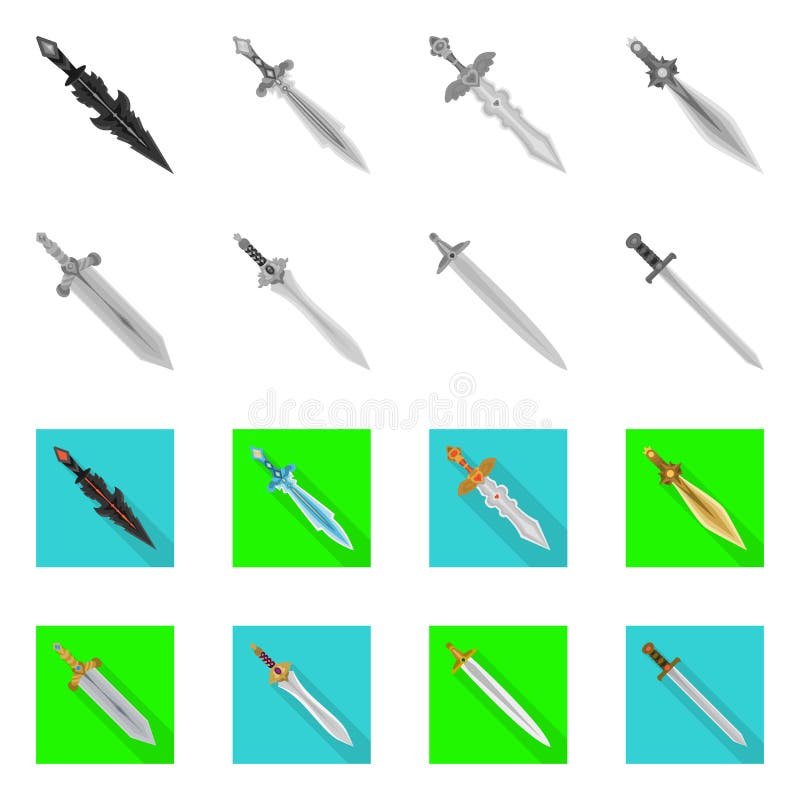 Vector Illustration of Game and Armor Symbol. Set of Game and Blade ...