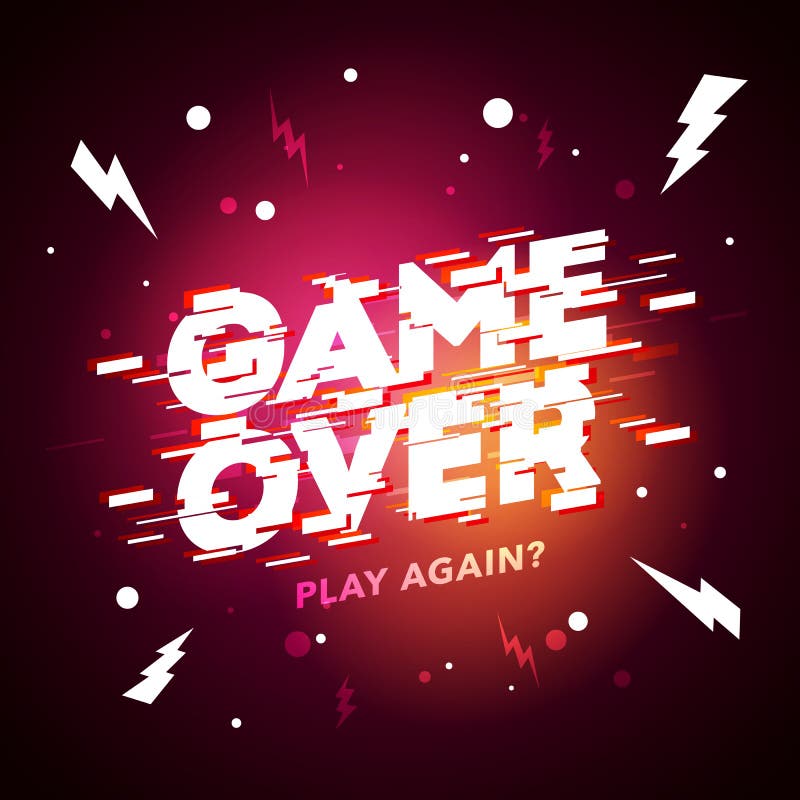 Vector Illustration Game Over Sign with Glitch Effect. Stock Vector ...