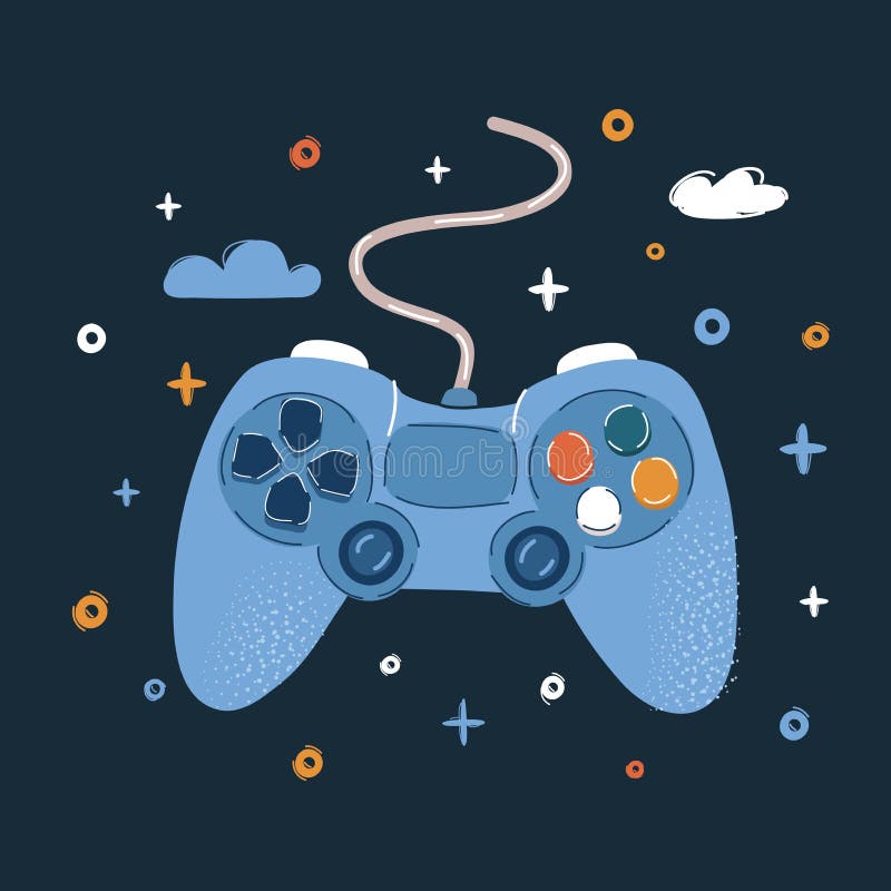 Vector Illustration of Game-pad Over Dark Backround. Stock Vector ...