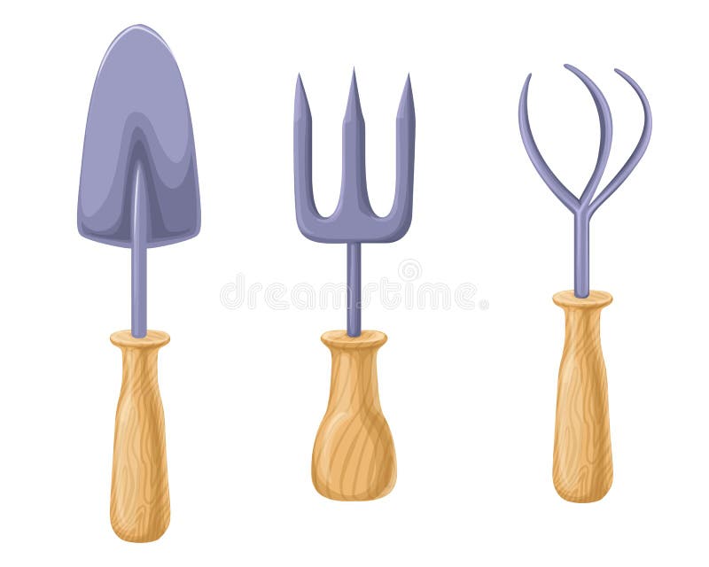 Vector Illustration of a Garden Pitchfork and Shovel Stock Vector ...