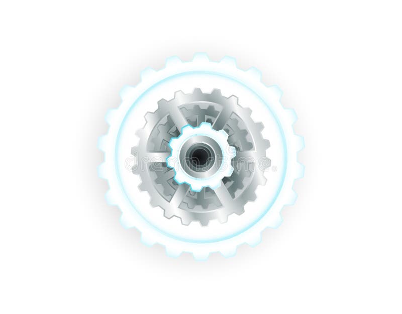 Vector Illustration Gear Wheel and Circuit Board, Hi-tech Digital ...
