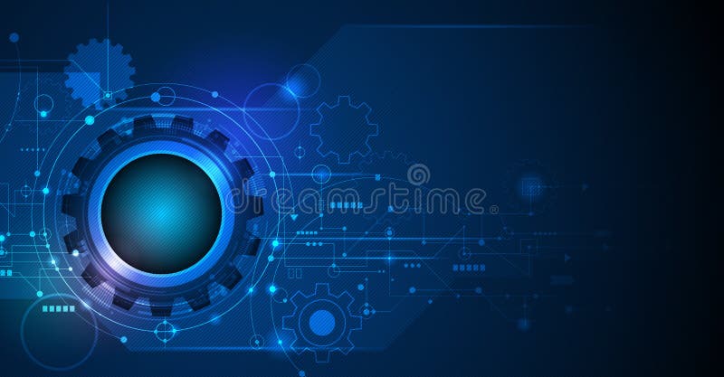 Vector Illustration Gear, Wheel and Circuit Board, Hi-tech Digital ...