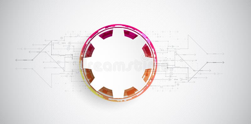 Vector Illustration Gear Wheel Digital Technology Concept. Stock Vector ...