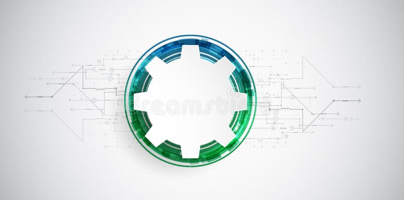 Vector Illustration Gear Wheel Digital Technology Concept. Stock Vector ...