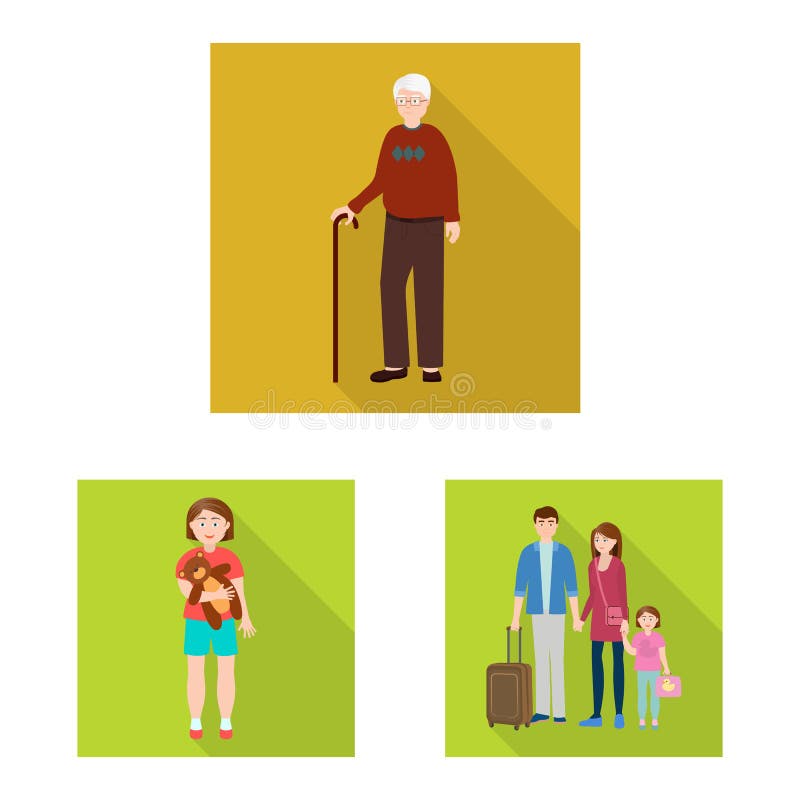 Vector Illustration of Generation and Happy Icon. Set of Generation and ...
