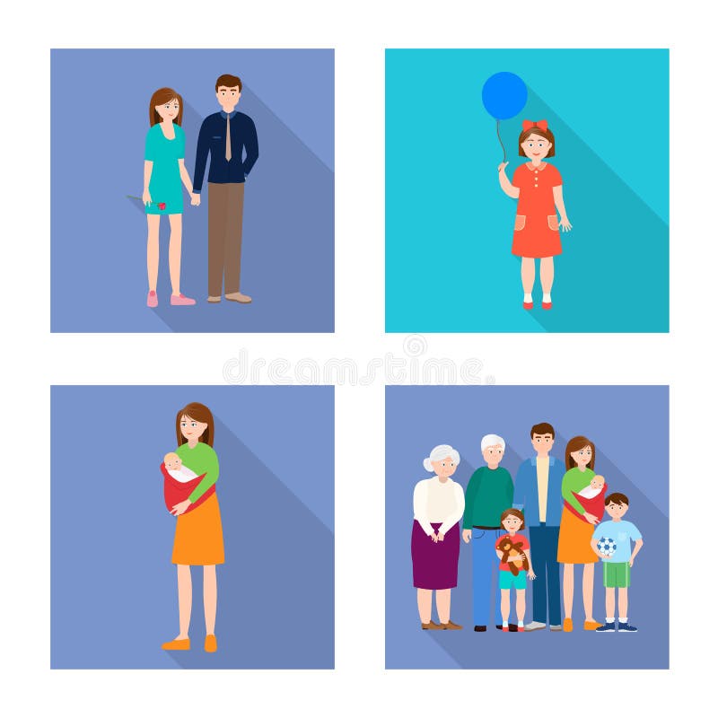 Vector Illustration of Generation and Happy Sign. Collection of ...