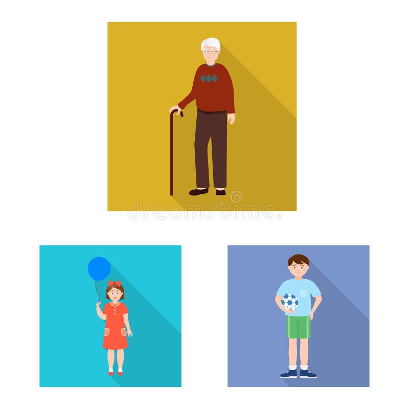 Vector Design of Generation and Happy Icon. Collection of Generation ...