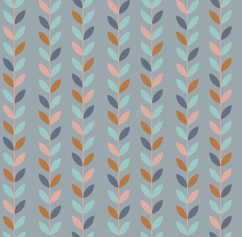 Vector Illustration of Geometric Leaves Seamless Pattern. Stock Vector ...