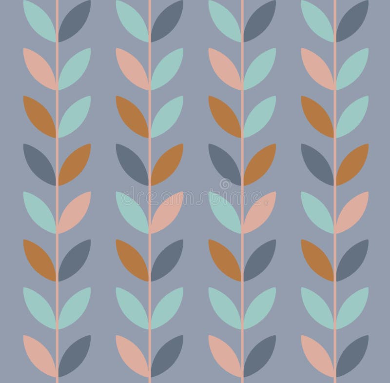 Vector Illustration of Geometric Leaves Seamless Pattern. Stock Vector ...