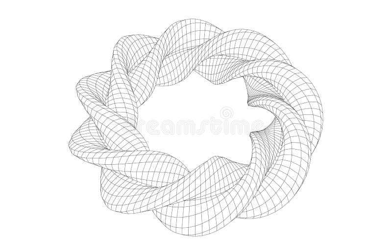 Vector Illustration of Geometric Math Shape with Wireframe Mesh Stock ...