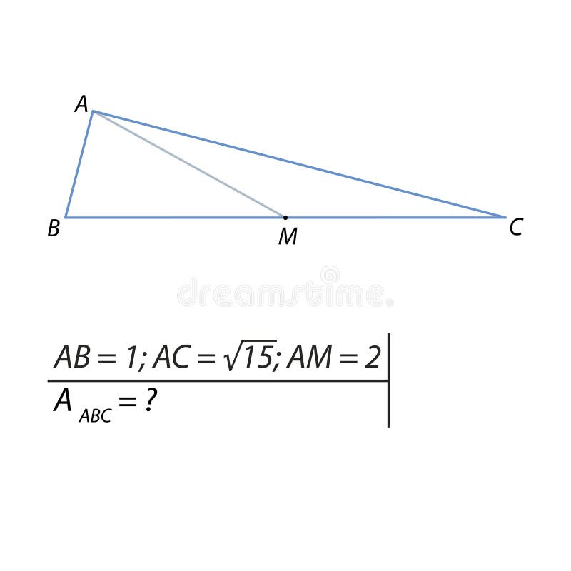 Vector Illustration of a Geometrical Problem for Finding the Area of a ...