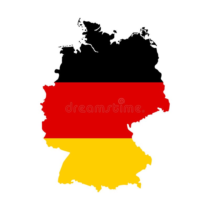 Vector Illustration of Germany Flag Map. Vector Map. Stock Vector ...