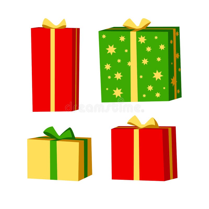 Vector Illustration of Gift Boxes. Stock Vector - Illustration of flat ...