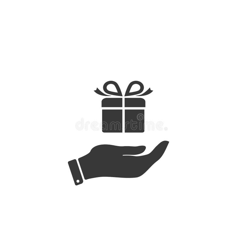Vector Illustration Gift in the Hand Icon Stock Vector - Illustration ...