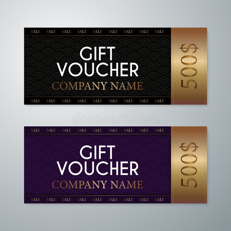 Vector Illustration Gift Voucher Template Stock Vector - Illustration ...