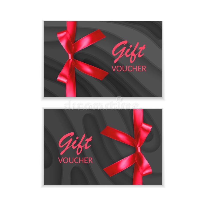 Vector Illustration,Gift Voucher Template with Paper Cut Design with ...