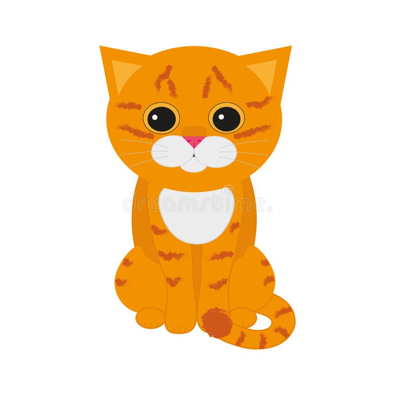 Vector Illustration of Ginger Cat in Flat Style Stock Vector ...