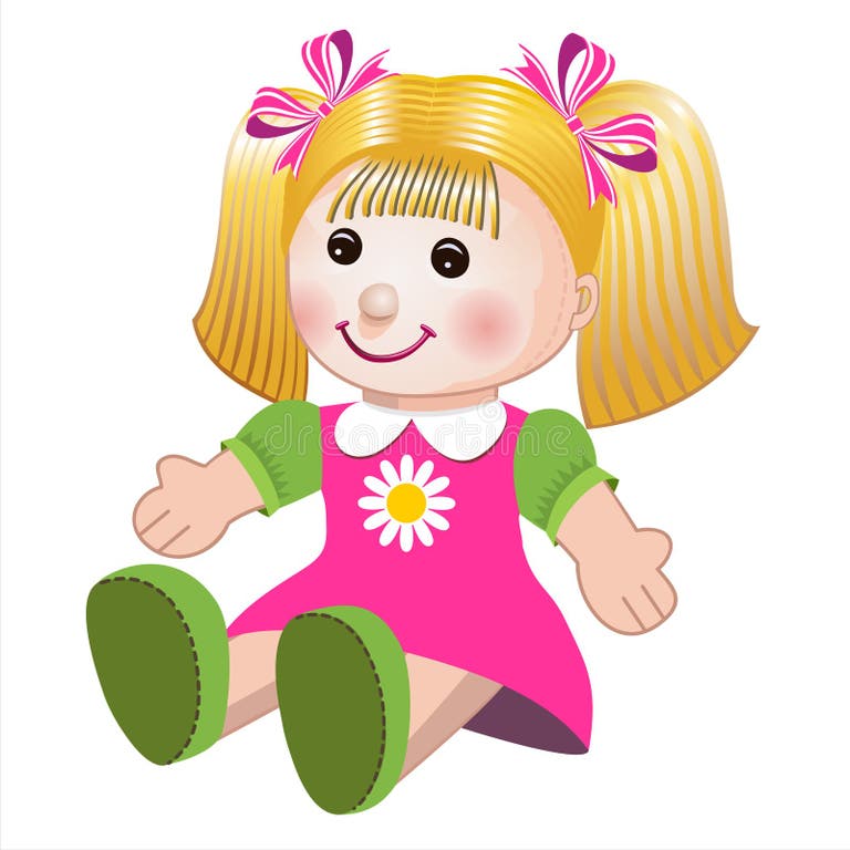 Vector Illustration of Girl Doll Stock Vector - Illustration of ...