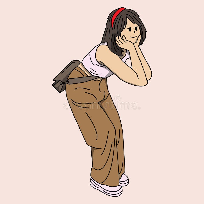 Vector Illustration of a Girl with a Fascinated Expression Stock Vector ...