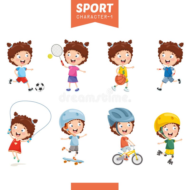 Vector Illustration of Girl Making Sport Stock Vector - Illustration of ...