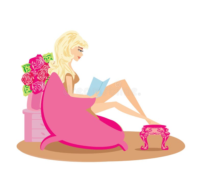 Blonde Girl Reading Avatar Stock Illustrations – 2 Blonde Girl Reading ...