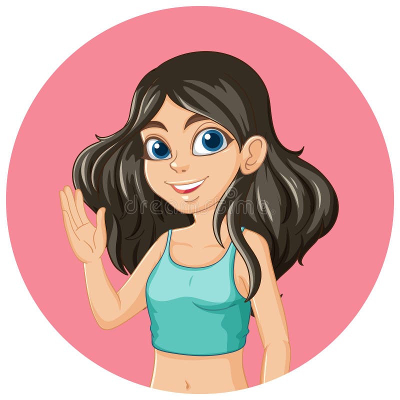 A girl waving hello stock vector. Illustration of waving - 315640490