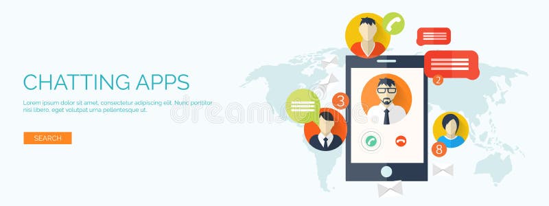 Vector Illustration. Global Communication. Social Network,chatting ...