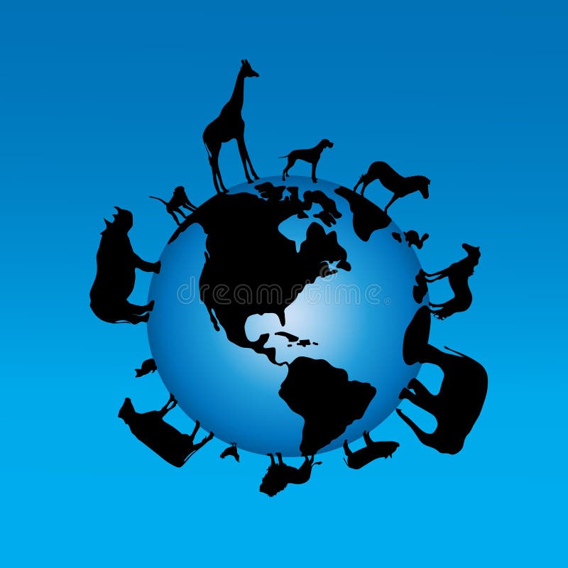 Vector Illustration of the Globe. Stock Illustration - Illustration of ...