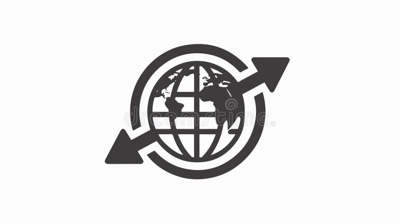 Global Arrow Outline Vector Illustration for Business Presentations and ...