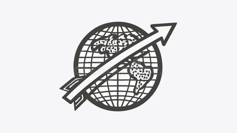 Global Navigation Concept with Arrow Icon - Vector Illustration for ...