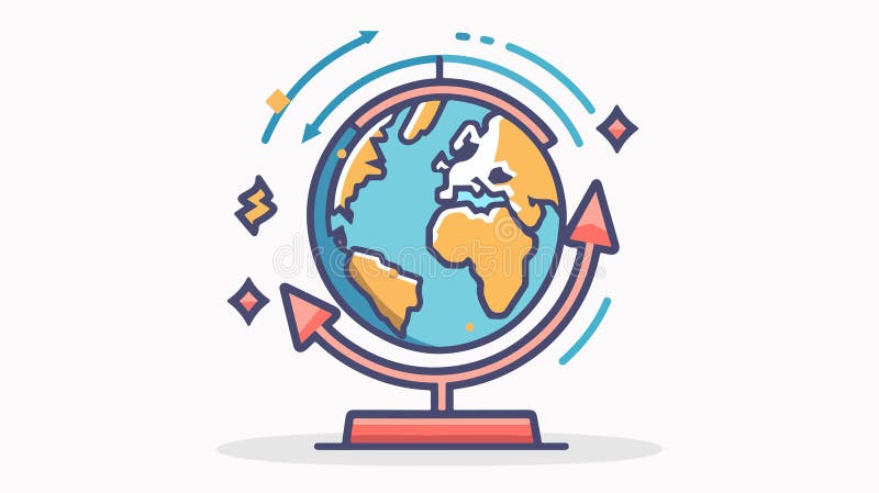 Global Navigation Concept with Arrow Icon - Vector Illustration for ...