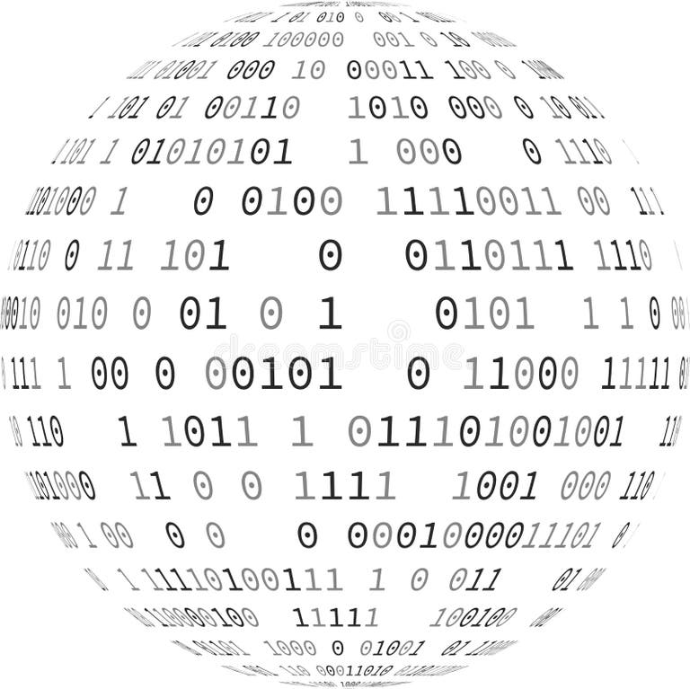 Binary Code Sphere Isolated Over White Stock Illustrations 6 Binary Code Sphere Isolated Over 5148