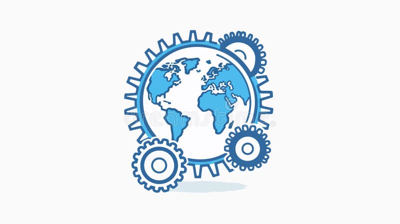 Global Gear Icon Abstract Concept for Technology Innovation and ...